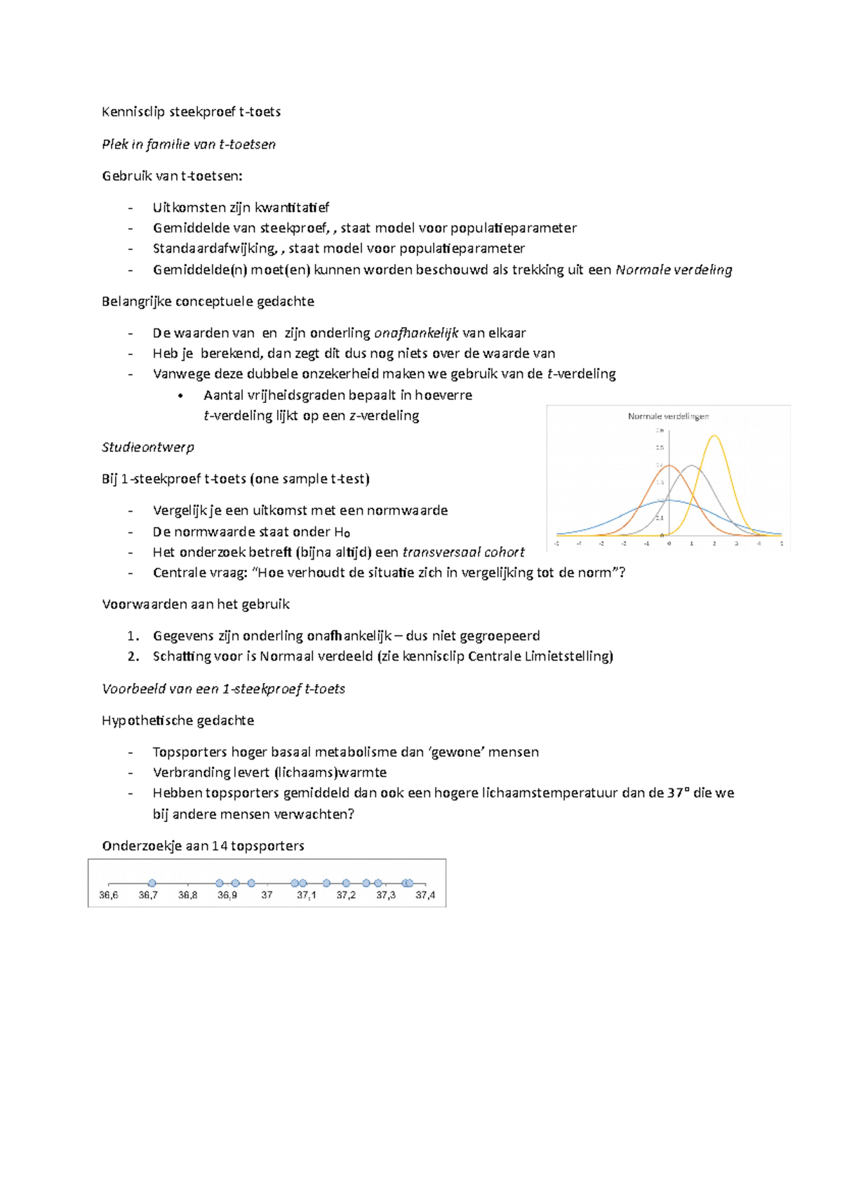One sample t-toets - Kennisclip steekproef t-toets Plek in familie van ...