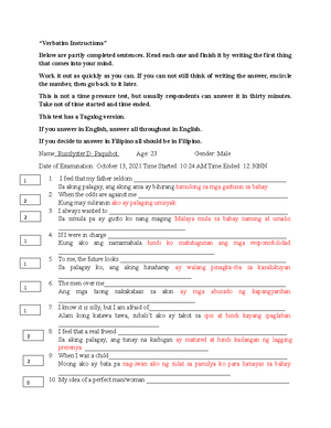 HTP Procedure - Let your client know the basic procedures. 1. Pick up a ...