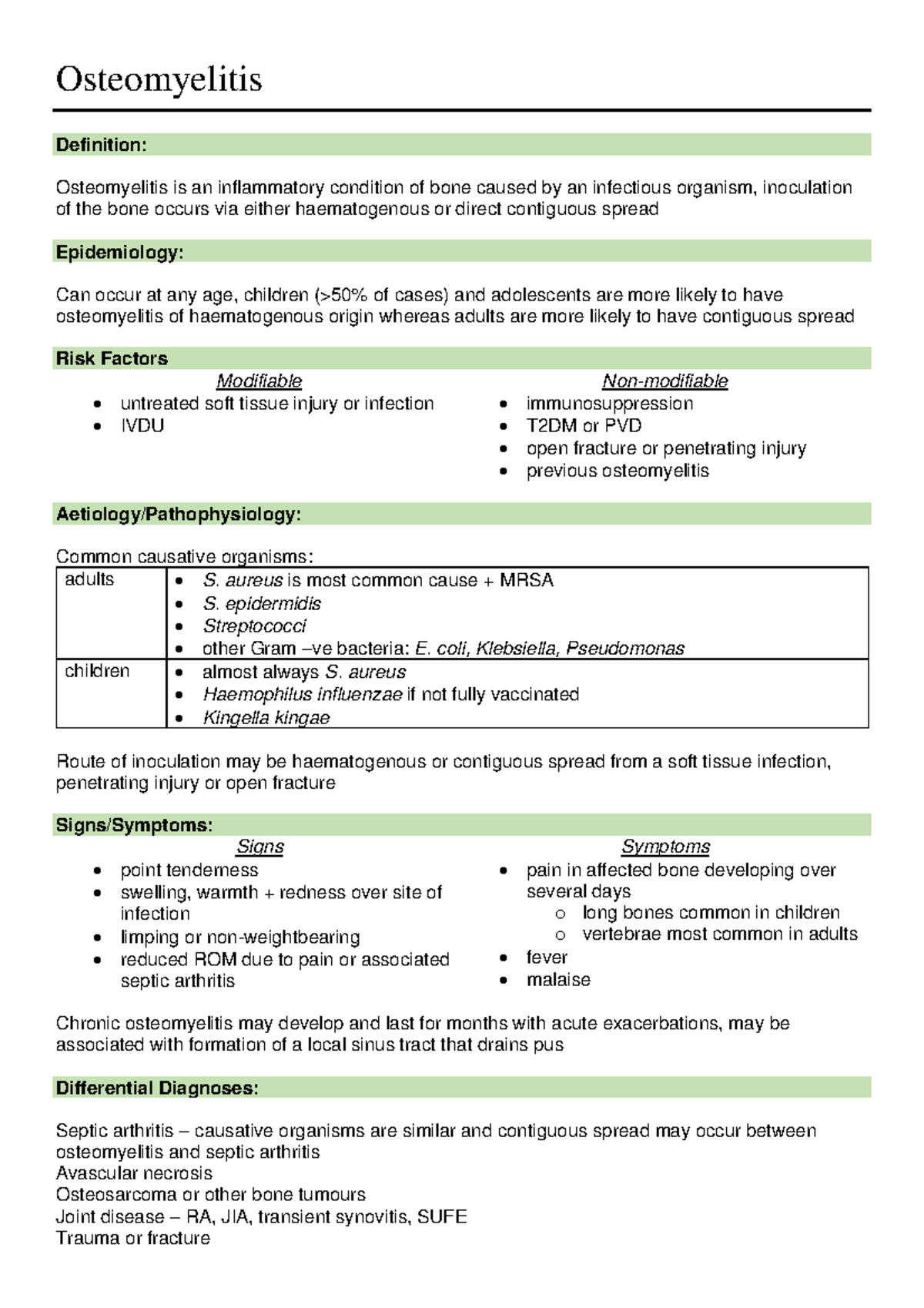 Osteomyelitis - Key disease entity - Osteomyelitis Definition ...