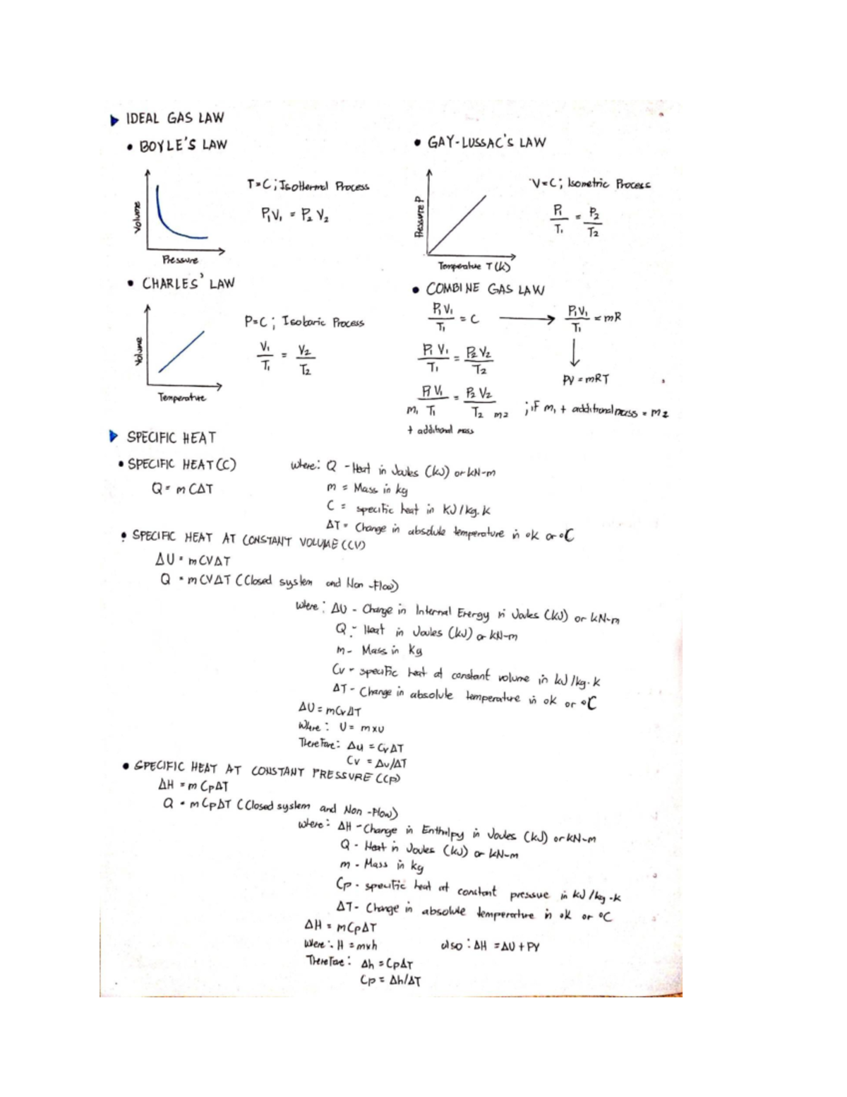 Thermodynamics note 3 - Formulas - Studocu