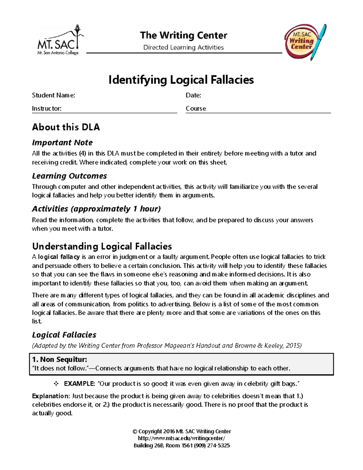 Identifying logical fallacies revised 21hdhdhdhdhddh - Identifying ...