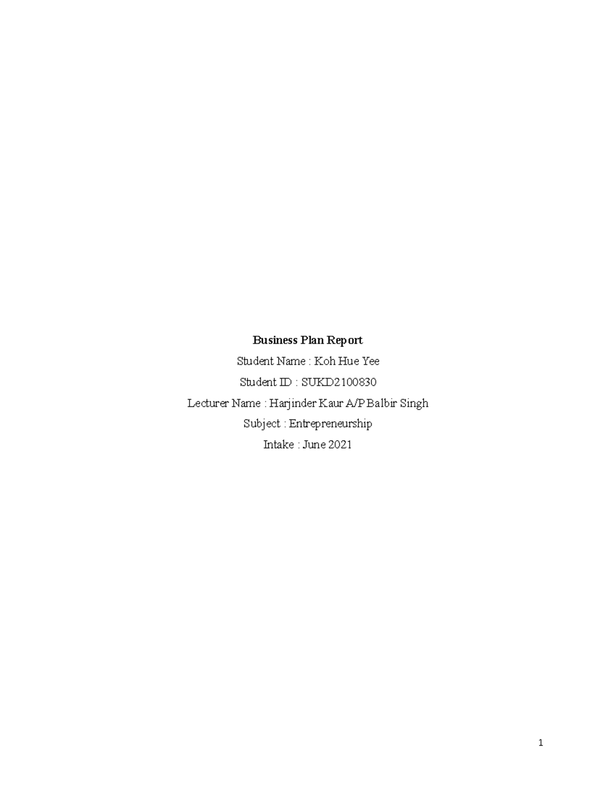 Business Plan Report - Note: B+ - software engineering - Studocu