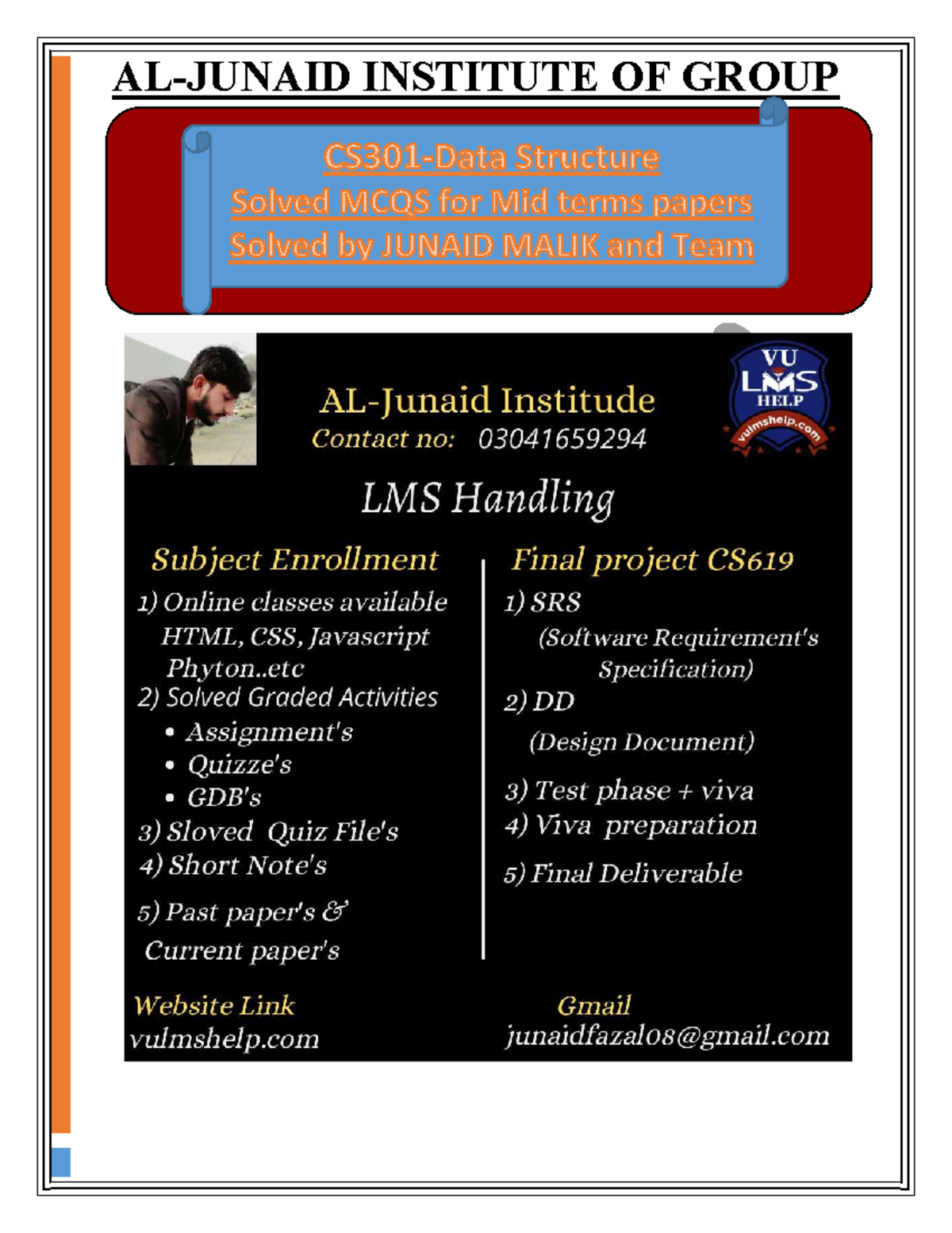 Cs301 Mid Term By Juanid 1 Al Junaid Institute Of Group Consider The Following Infix