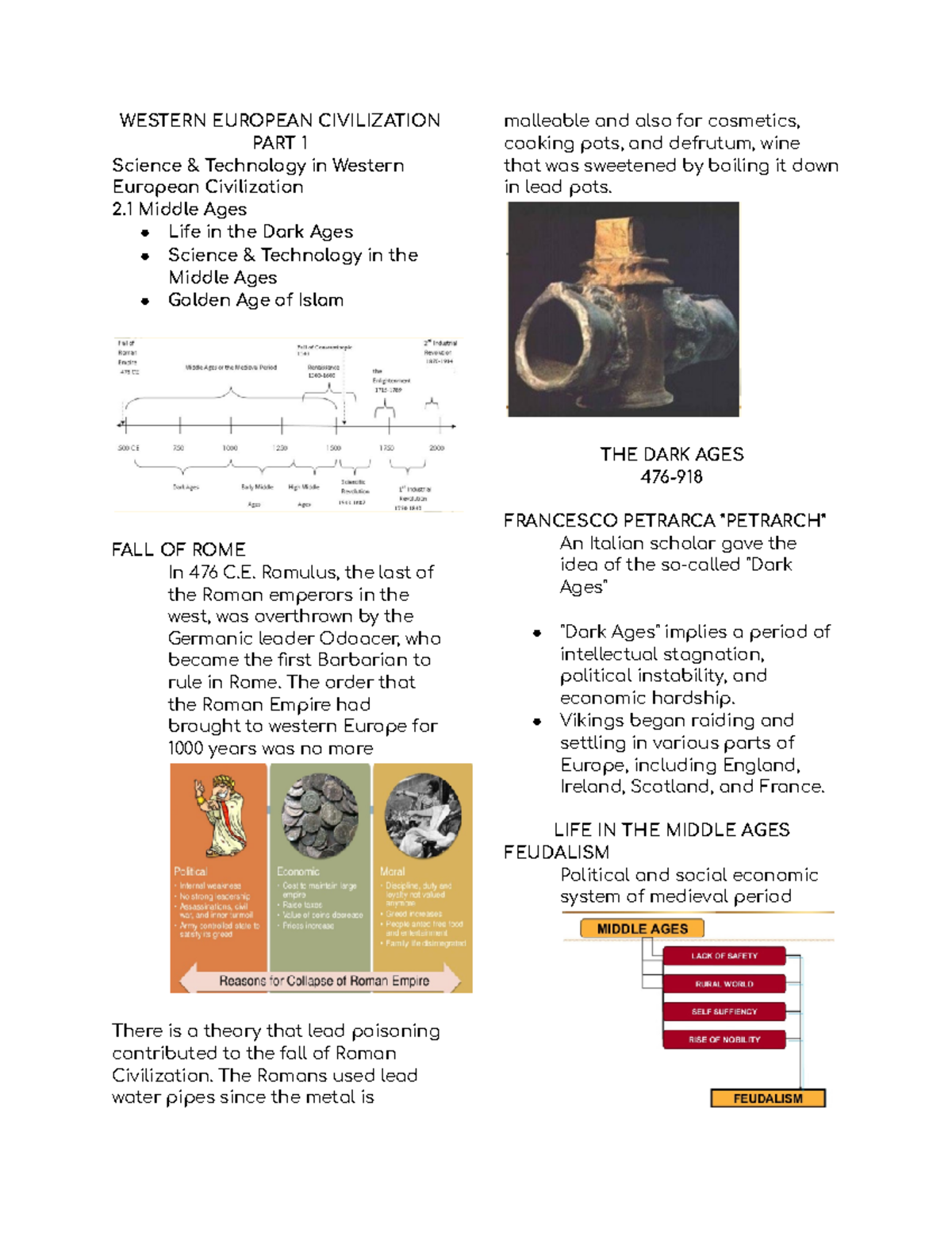 STS 2 - WESTERN EUROPEAN CIVILIZATION PART 1 Science & Technology in ...
