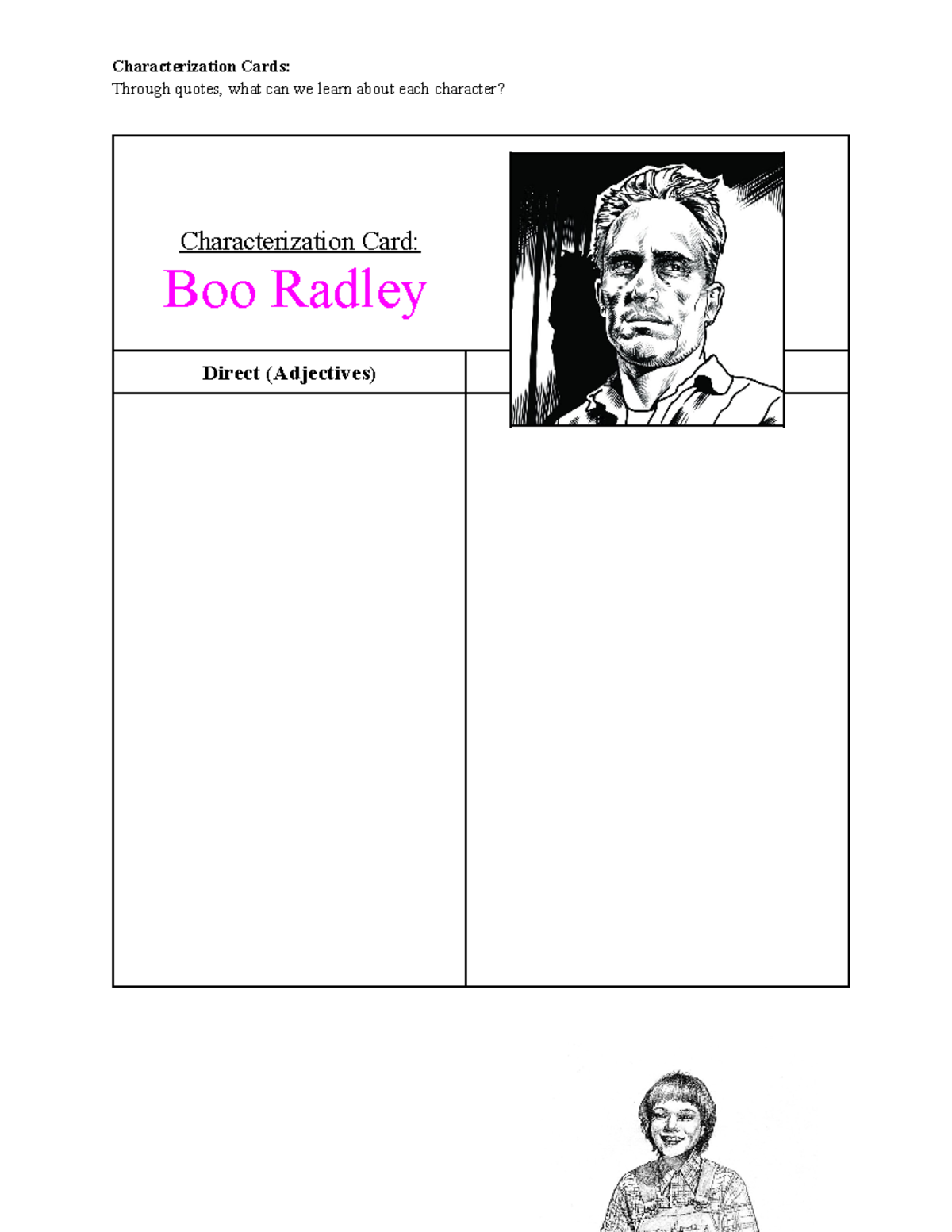 Copy of TKAM - Characterization Cards - Through quotes, what can we ...