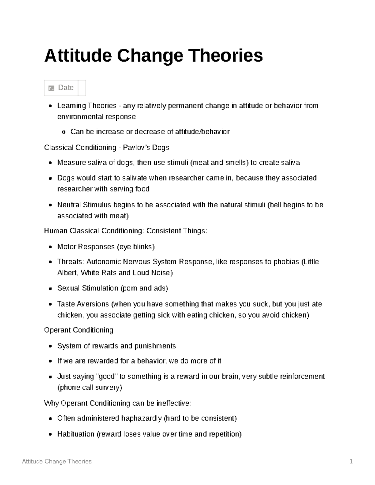 Attitude Change Theories - Studocu