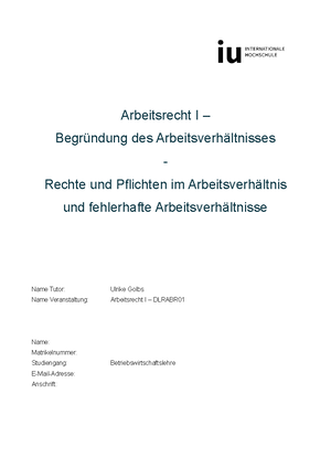 Präsentation Arbeitsrecht 1 - Arbeitsrecht 1 Arbeitnehmer und ...