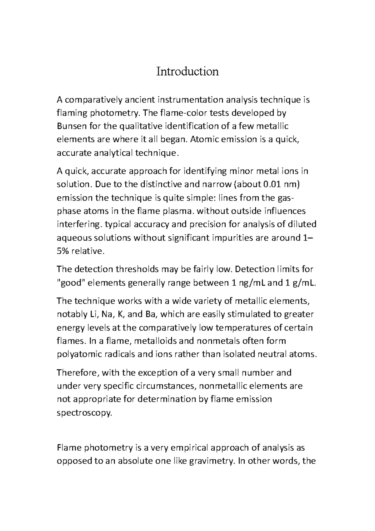 Ex 3 Analysis - Introduction A comparatively ancient instrumentation ...