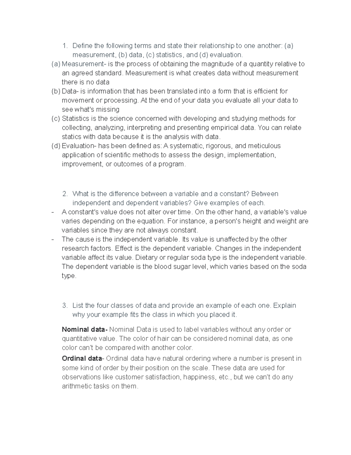 Module One Assignment - Define the following terms and state their relationship to one another ...