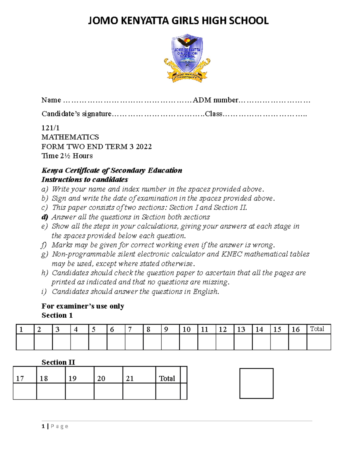 Math f2 end term exam - CAS - Name ...