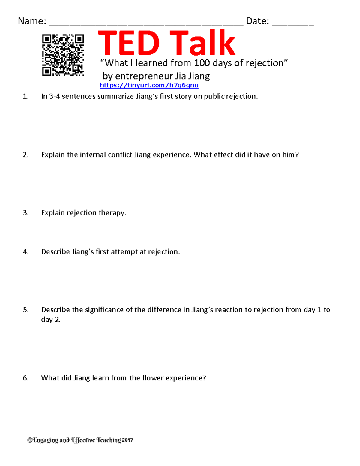 100 Days of Rejection - TED Talk “What I learned from 100 days of ...