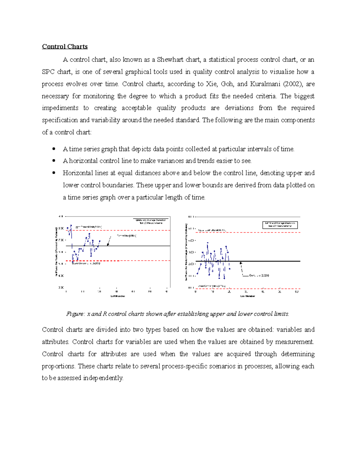MAIN BODY - Control Charts - Control Charts A control chart, also known ...