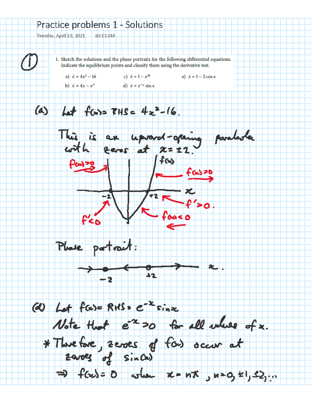 Practice problems 1 - solutions - 540101S - WƌĂĐƚŝĐĞ ƉƌŽďůĞŵƐ ϭ ...