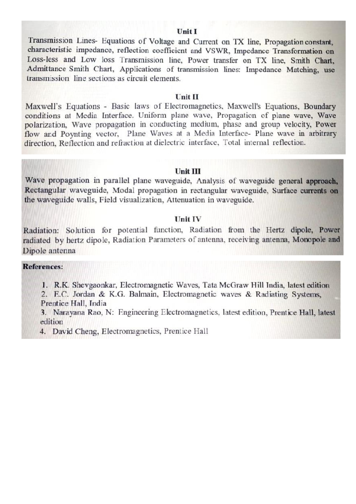Electromagnetics AND Waves - B.tech - Studocu