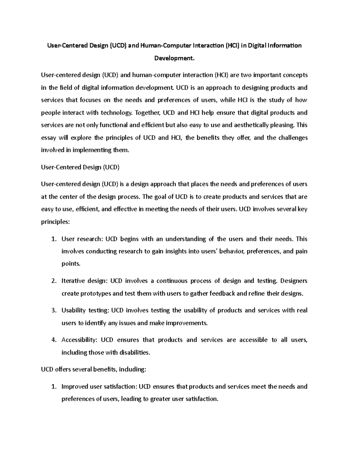 User-Centered Design (UCD) and Human-Computer Interaction (HCI) in Digital Information ...