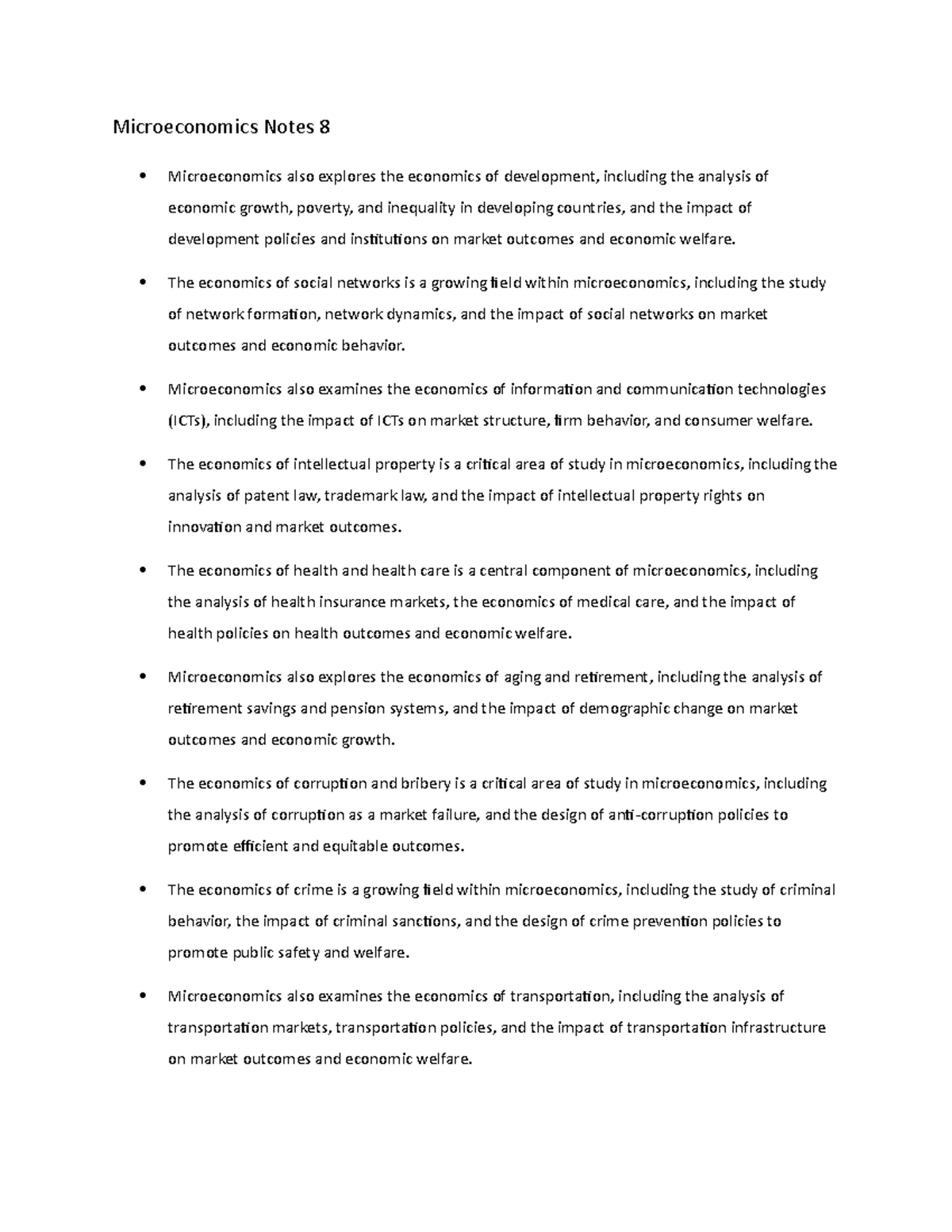 Micro Economics Notes 8 - Microeconomics Notes 8 Microeconomics also ...