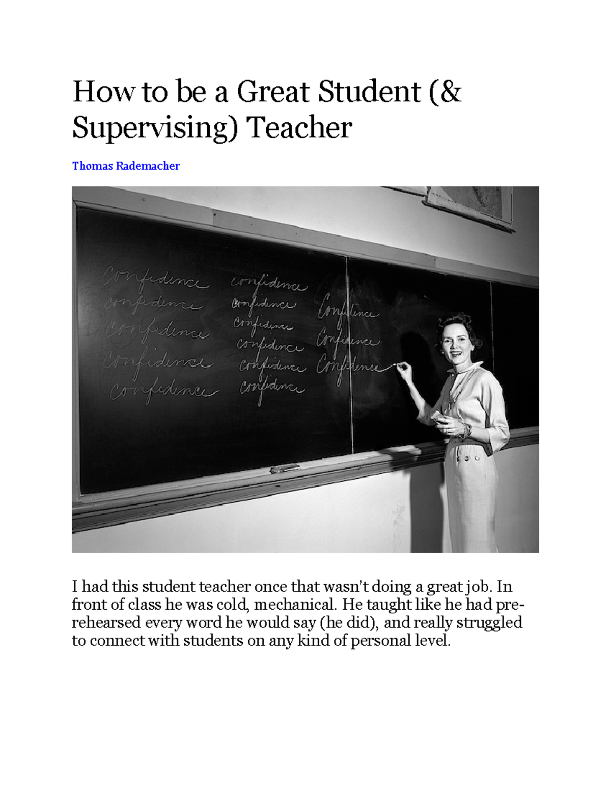 Howtobeagreatstudentteacher - How to be a Great Student (& Supervising ...