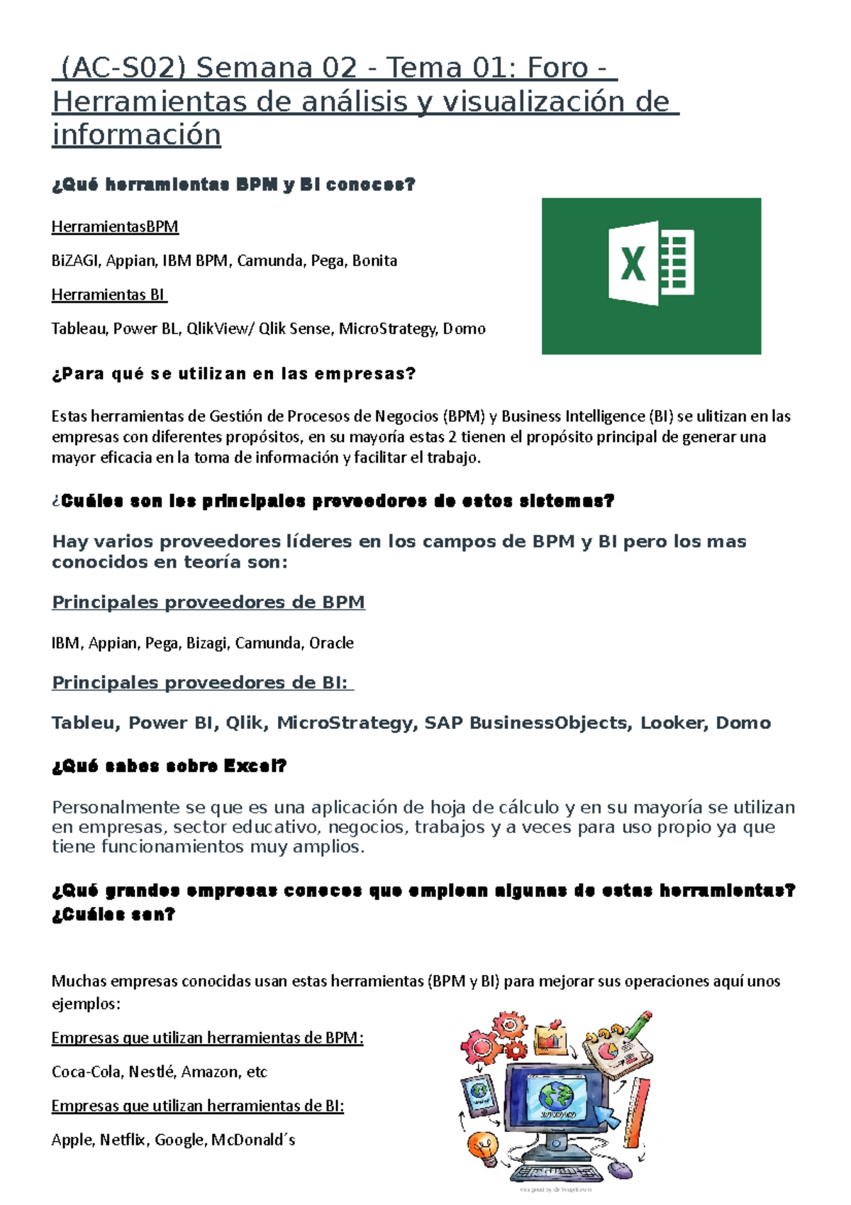 Herramienta S2 - ojala les ayude - Herramientas informaticas para la toma de desiciones - Studocu