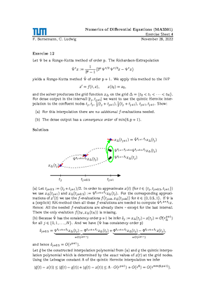 NOD Ex Sheet 12 - Numerics of Differential Equations (MA3301) Exercise ...