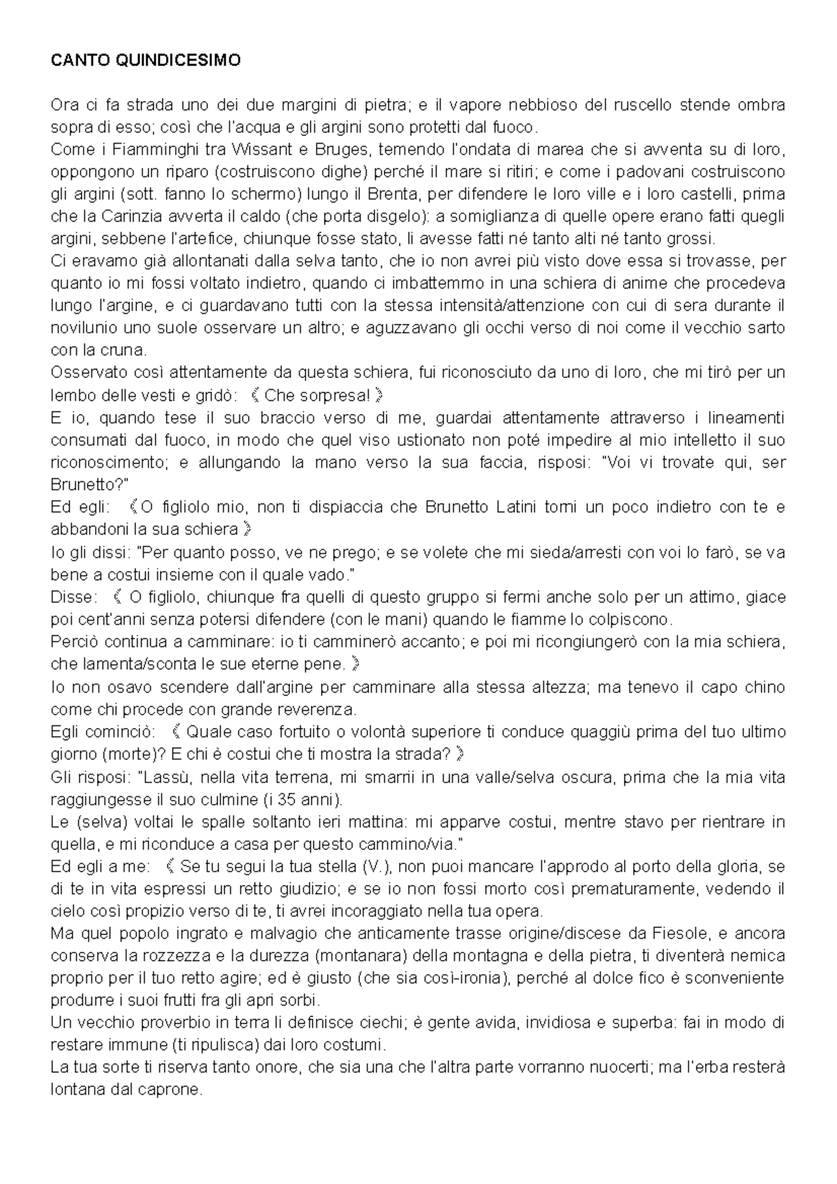 Inferno Parafrasi Canto 15 - Divina Commedia - CANTO QUINDICESIMO Ora ...