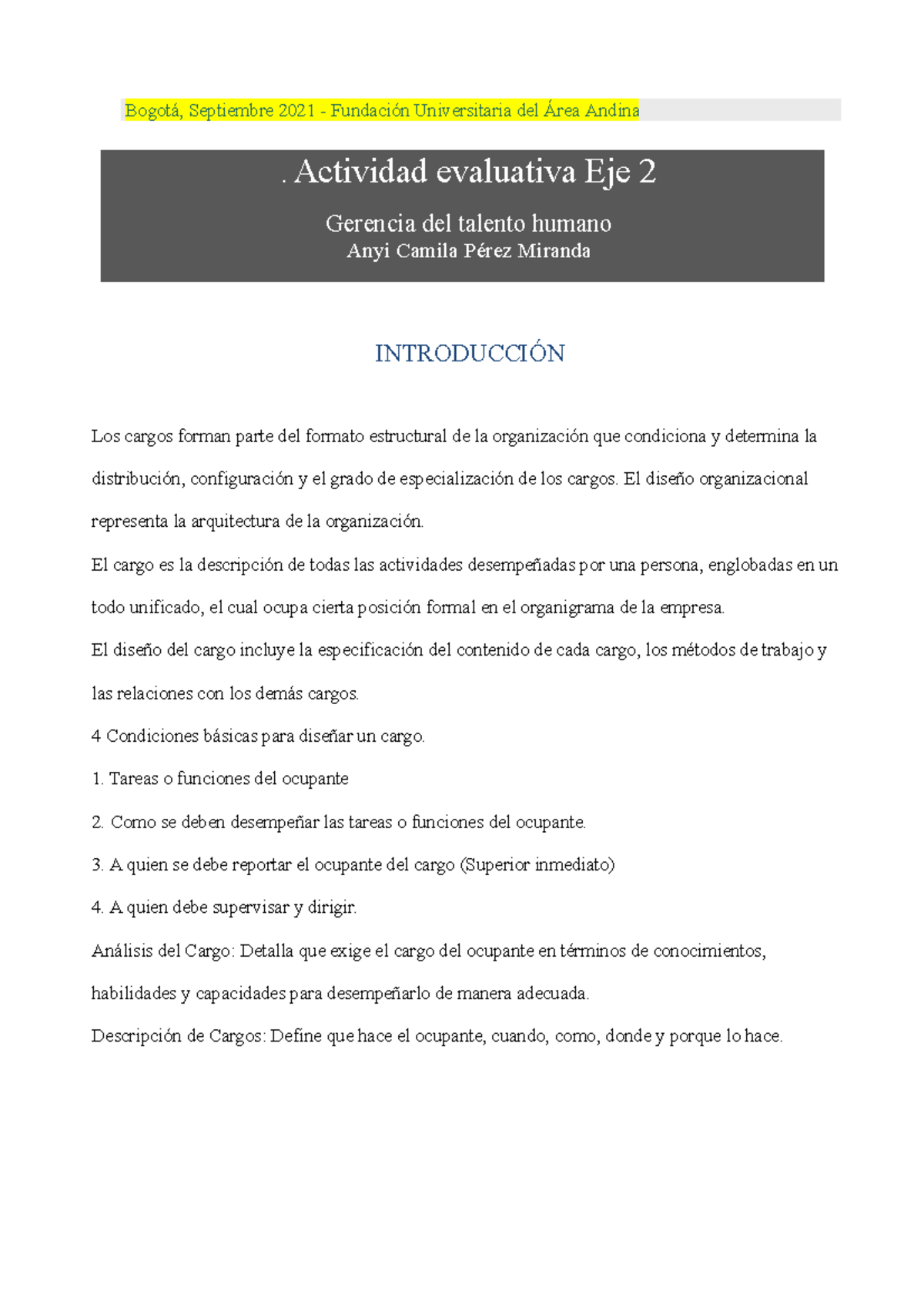 Actividad Eje 2 - tares1 - Bogotá, Septiembre 2021 - Fundación Universitaria del Área Andina ...
