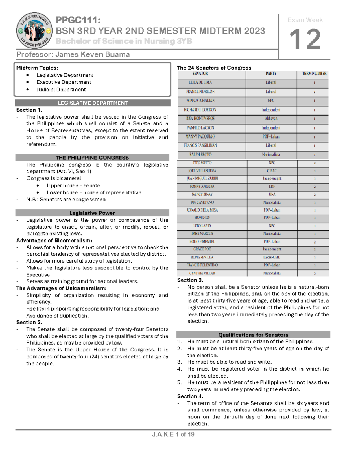 PPGC111 Midterm - Polgov - Professor: James Keven Buama PPGC 111 : BSN ...