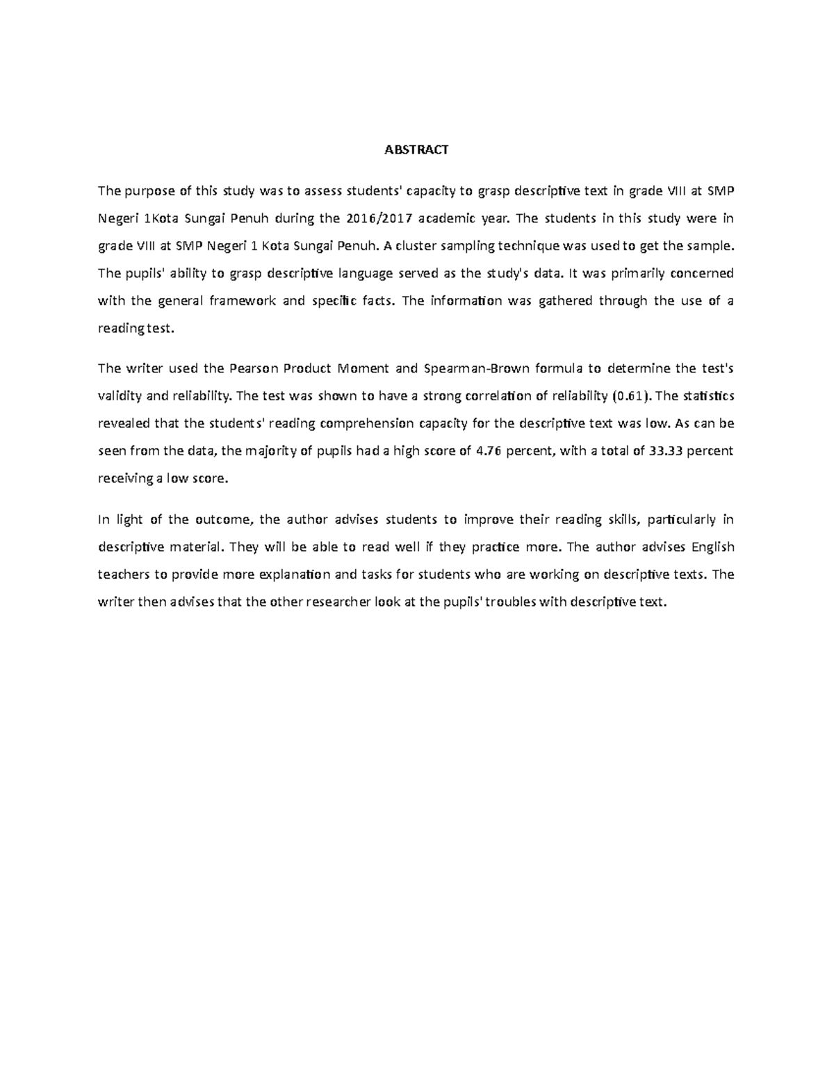 Abstract IN ACCOUNTING RESAERCH ACC BP 100 - ABSTRACT The purpose of ...