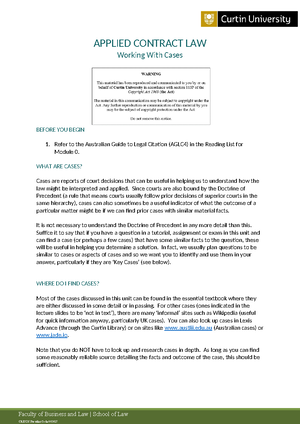 Module 4 - Tutorial Questions - Page 1 APPLIED CONTRACT LAW Tutorial for Module 4 3 Questions ...