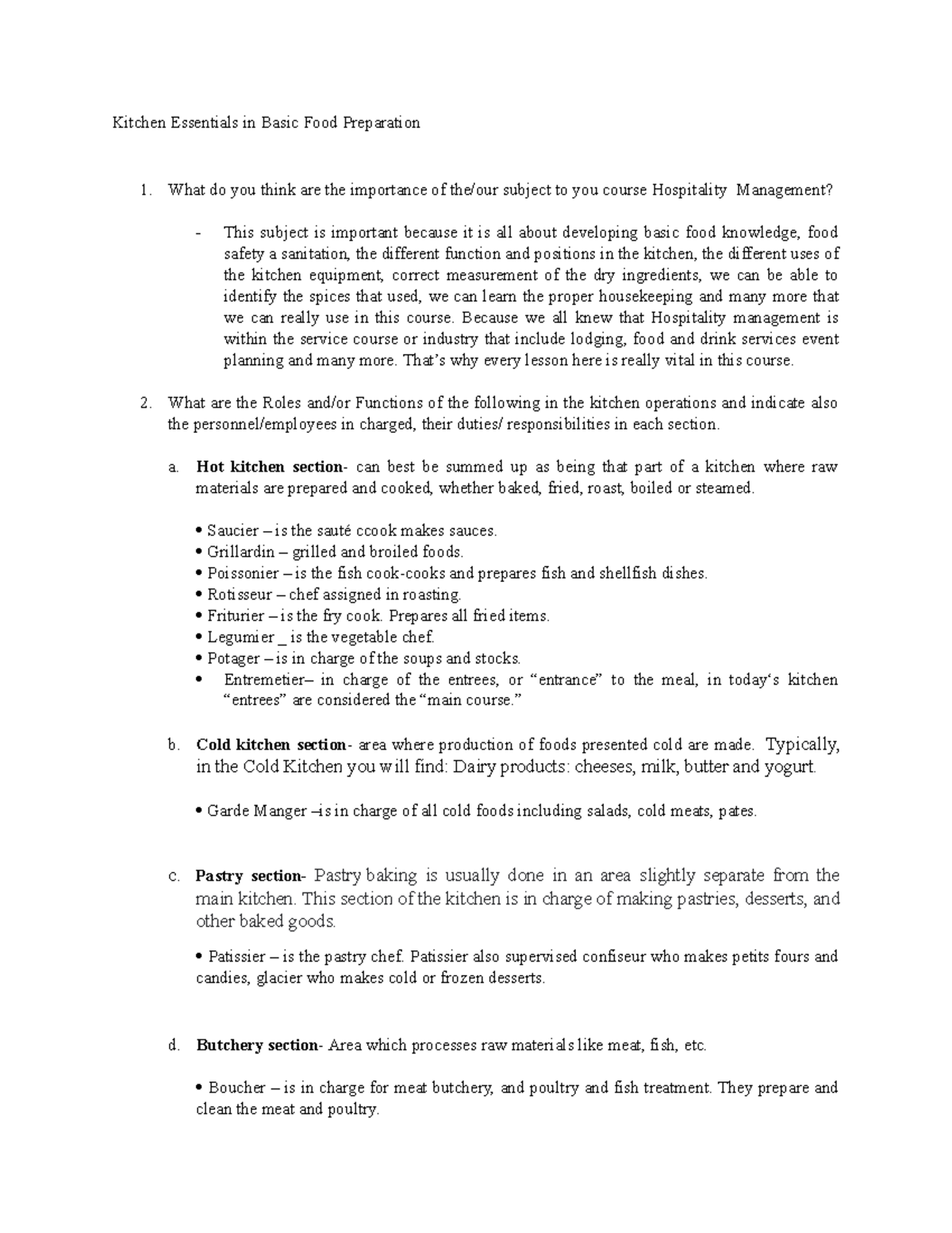 Kitchen Essentials in Basic Food Preparation - Because we all knew that ...