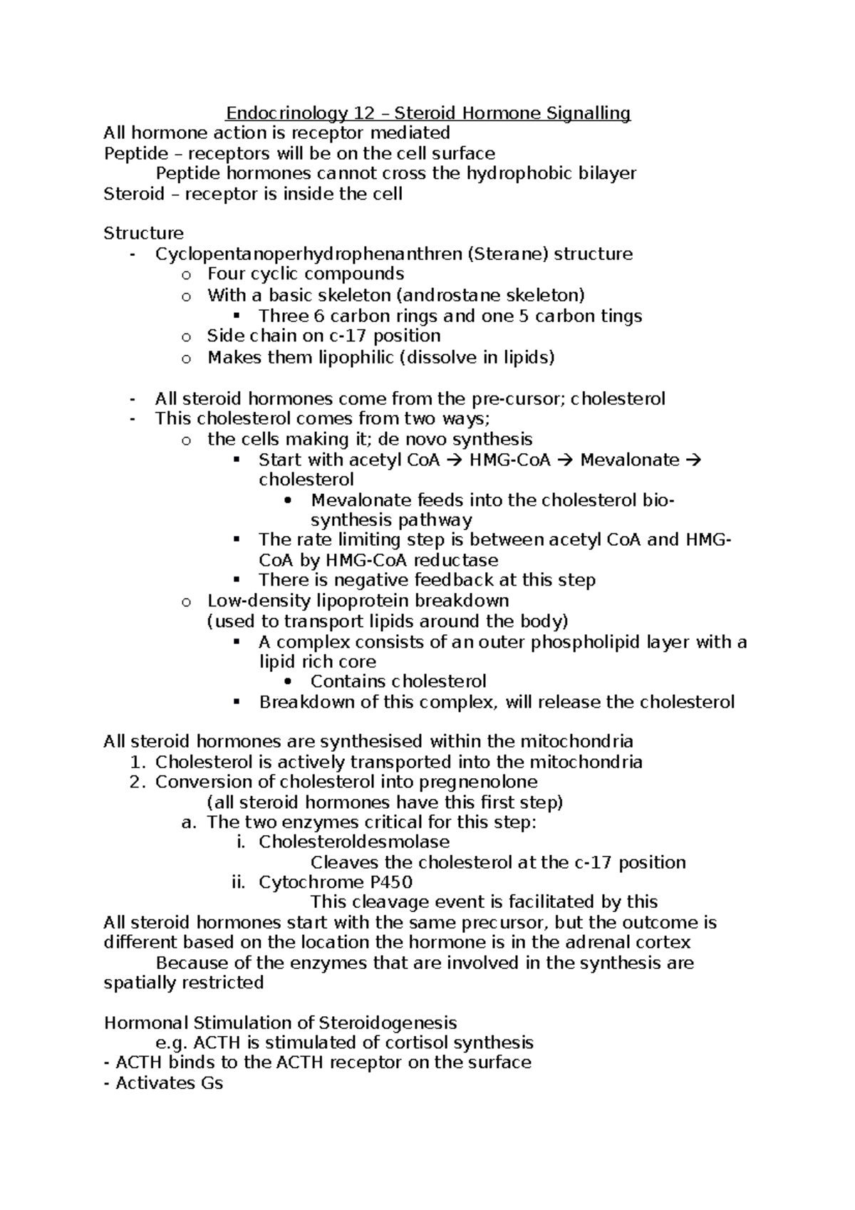 Endocrinology 12 - Dr Cathy Slack - Endocrinology 12 – Steroid Hormone ...