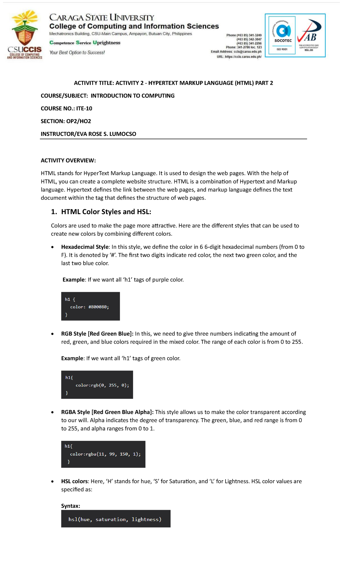 Activity 3 - eryteradsasd - ACTIVITY TITLE: ACTIVITY 2 - HYPERTEXT ...