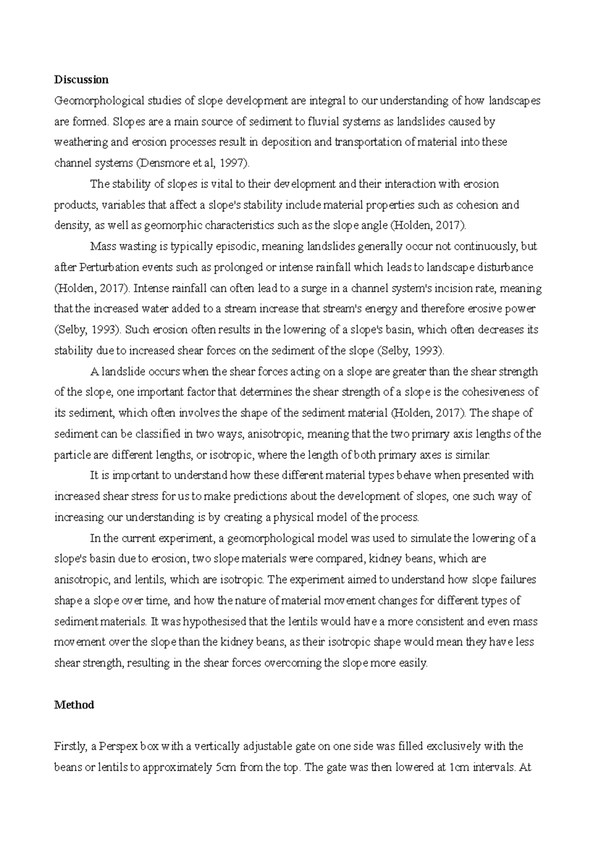 Geo101 slope development - Discussion Geomorphological studies of slope ...