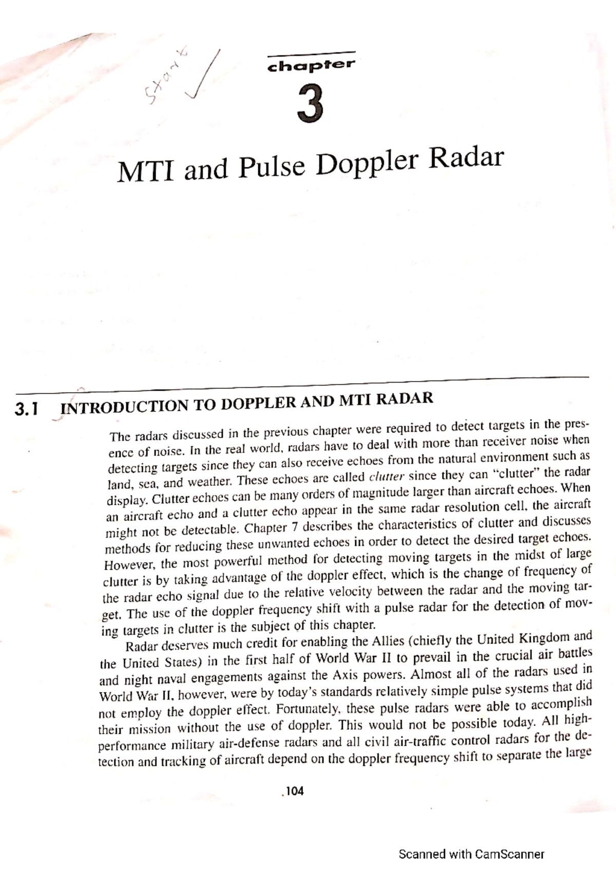 Radar module 3 part1 - Lecture notes 3 - Radar engineering - Studocu