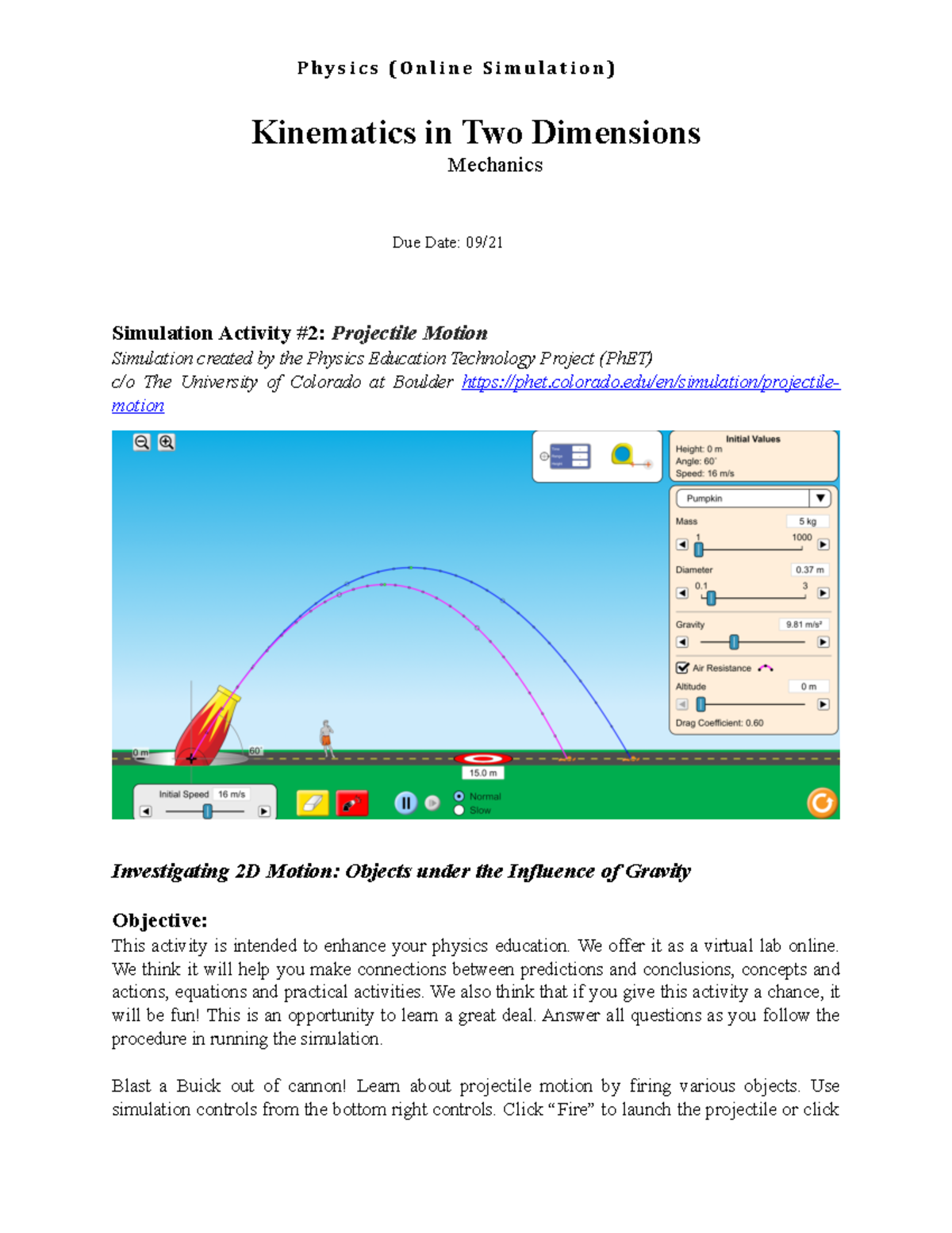 Uploadddd - assignment for homework - Kinematics in Two Dimensions ...