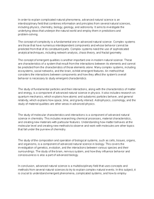 Notes on Advanced Natural Science - The broad discipline of advanced ...