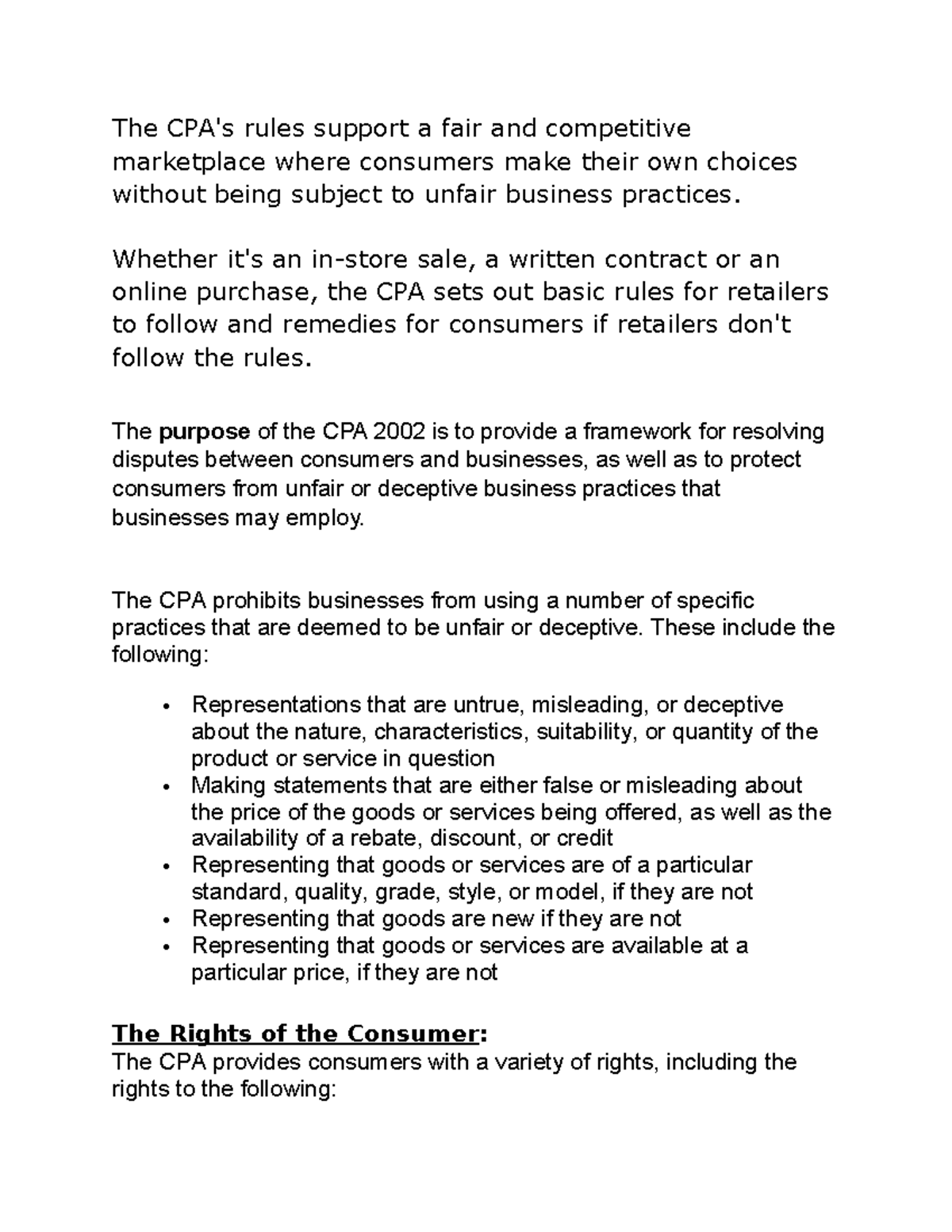 CPA - project management - The CPA's rules support a fair and ...