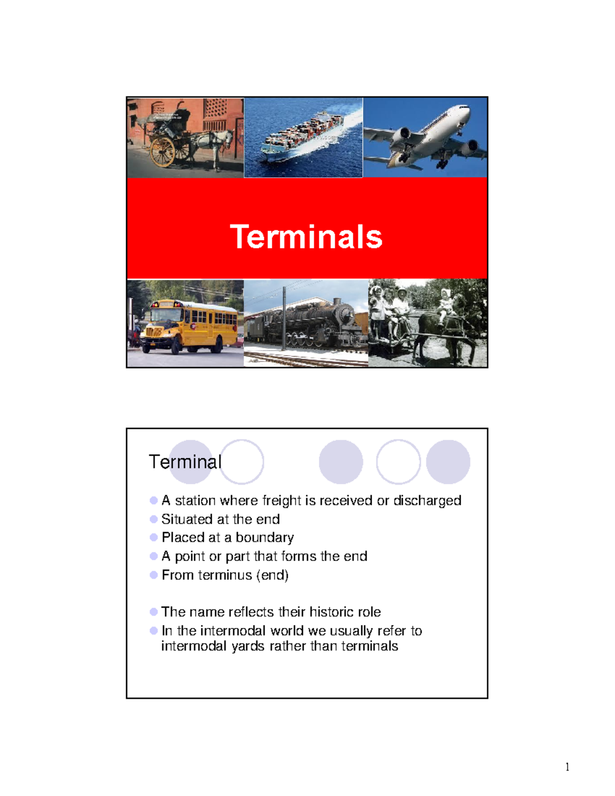 BSO215SL-08-Terminals - Terminals Terminal l A station where freight is ...