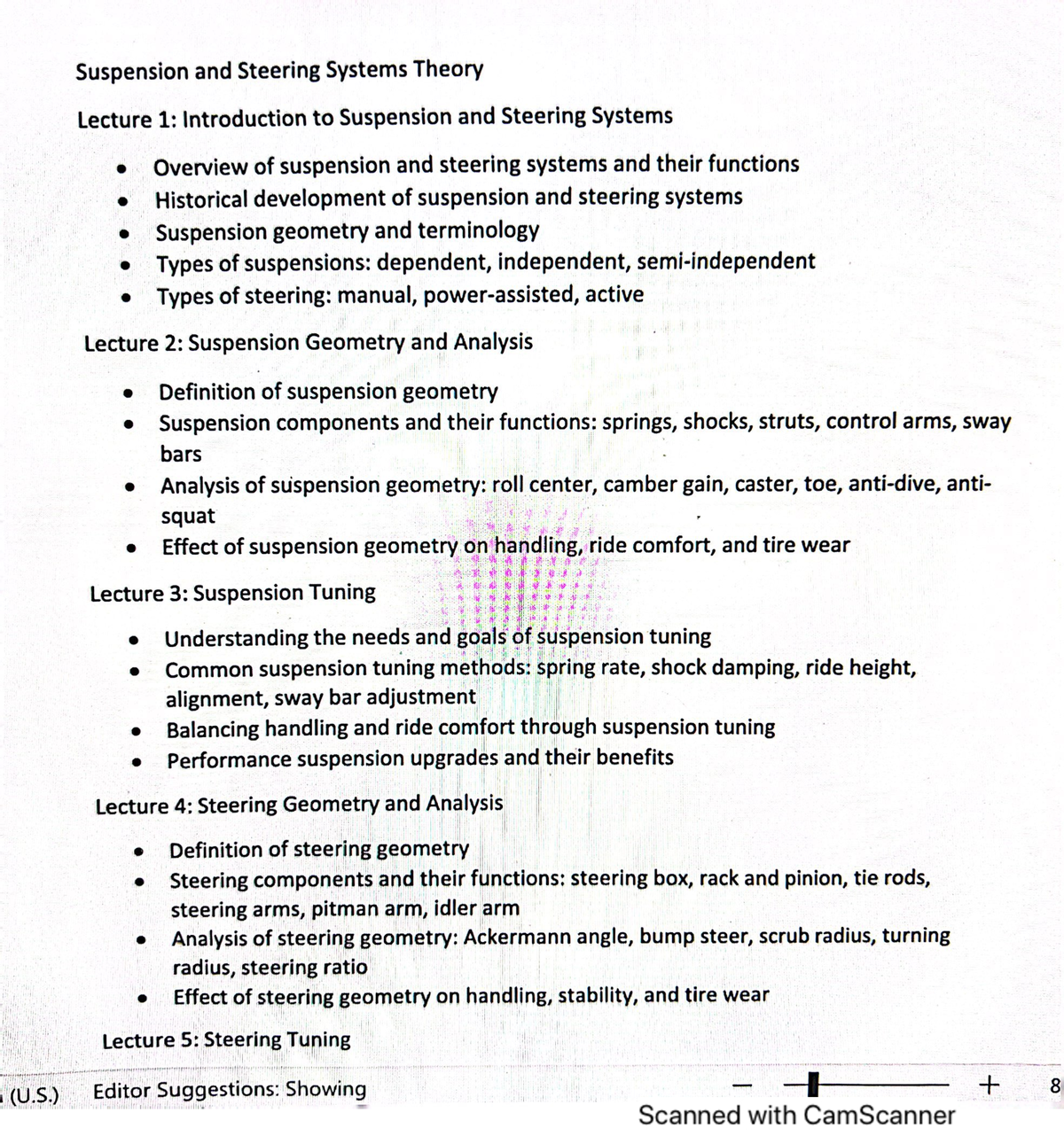 Lecture Auto - sad mebbispeerd Suspension and Steering Systems Theory ...