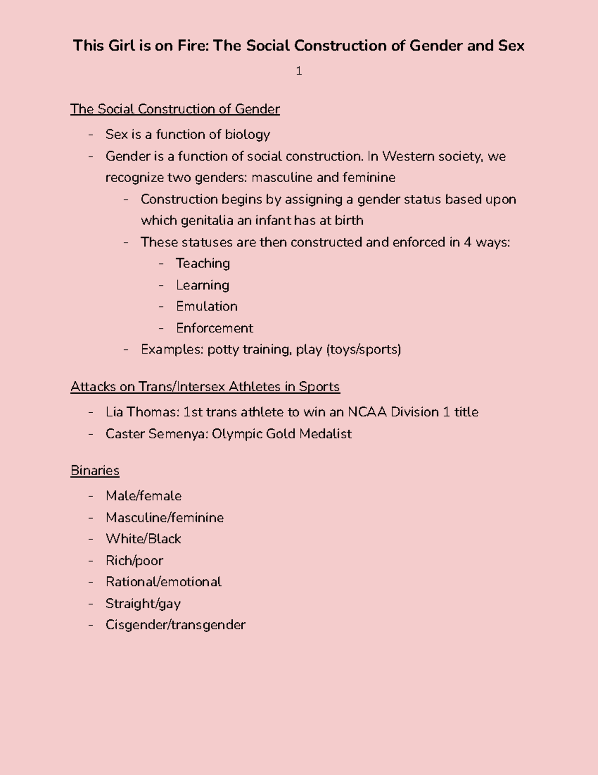 This Girl is on Fire: The Social Construction of Gender and Sex - In ...