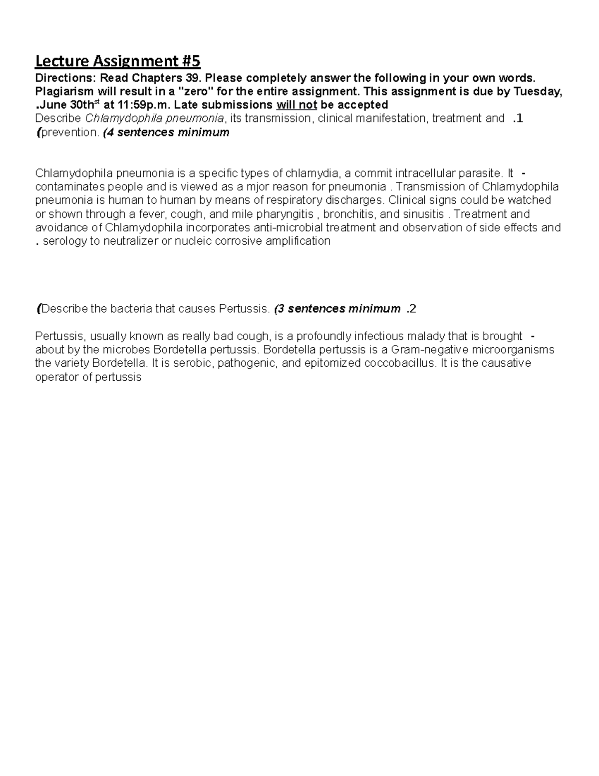 Lecture Assignment 5- Due June 30th - Lecture Assignment Directions ...