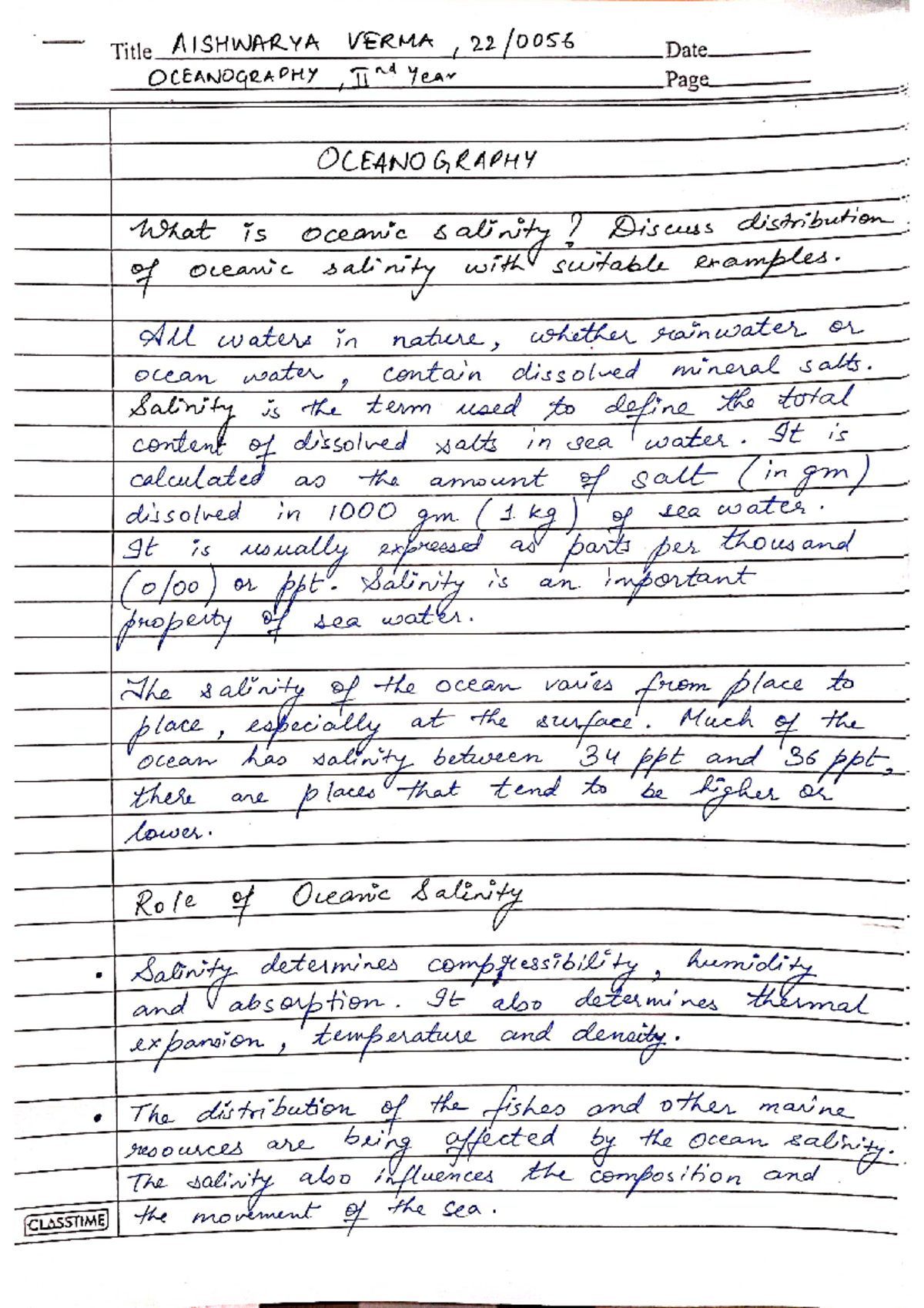 Oceanic salinity - All waters in nature, whether rainwater or ocean ...