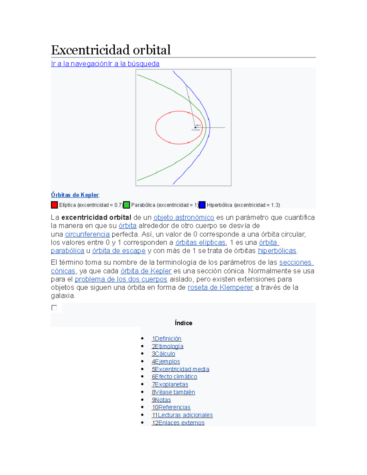Excentricidad orbital - Así, un valor de 0 corresponde a una órbita ...