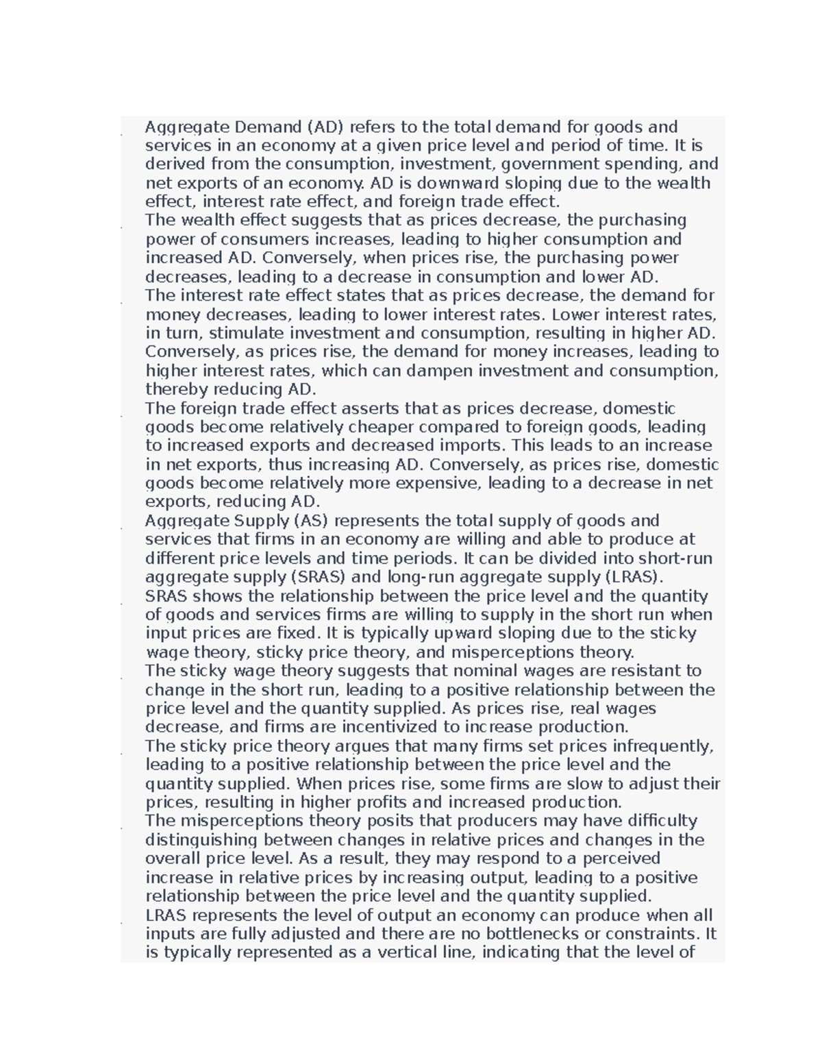 Macroeconomics - notes to help people study - Aggregate Demand (AD ...