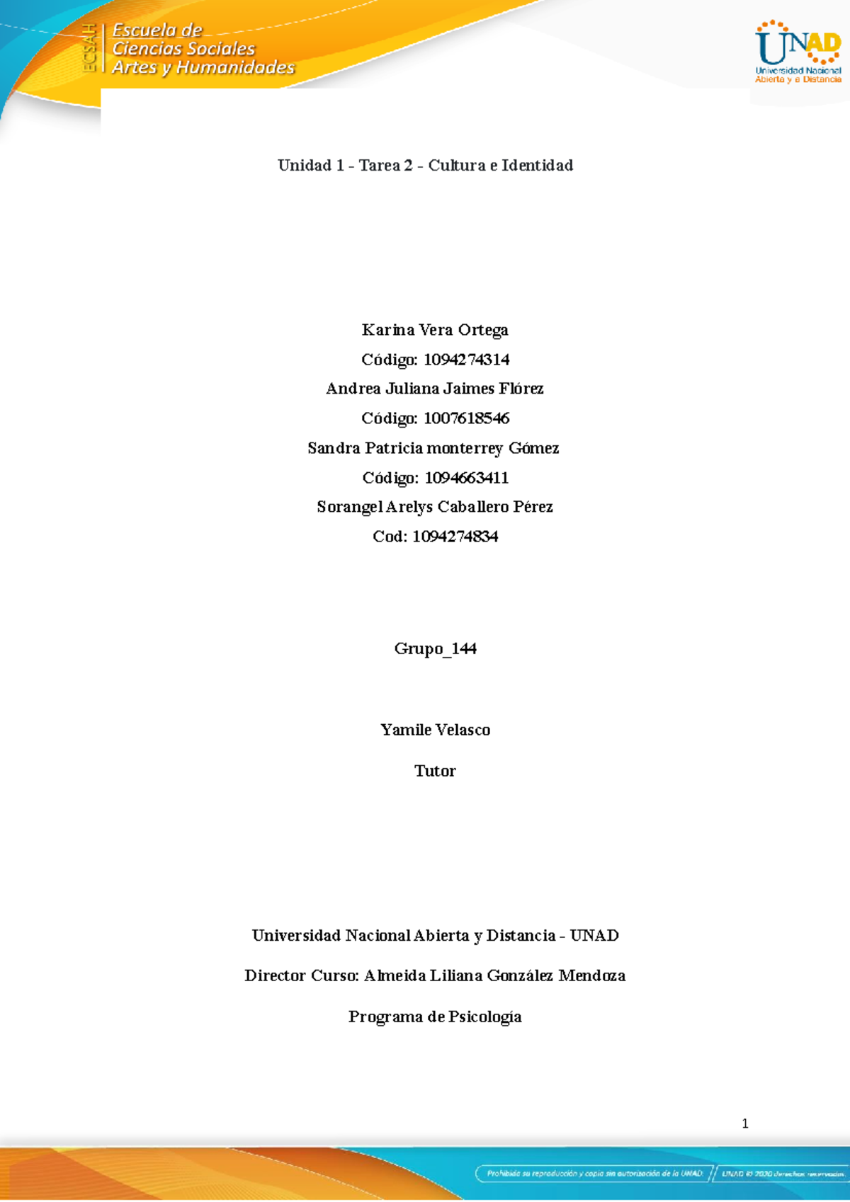 Unidad 1 tarea 2 cultura identidad - Unidad 1 - Tarea 2 - Cultura e ...