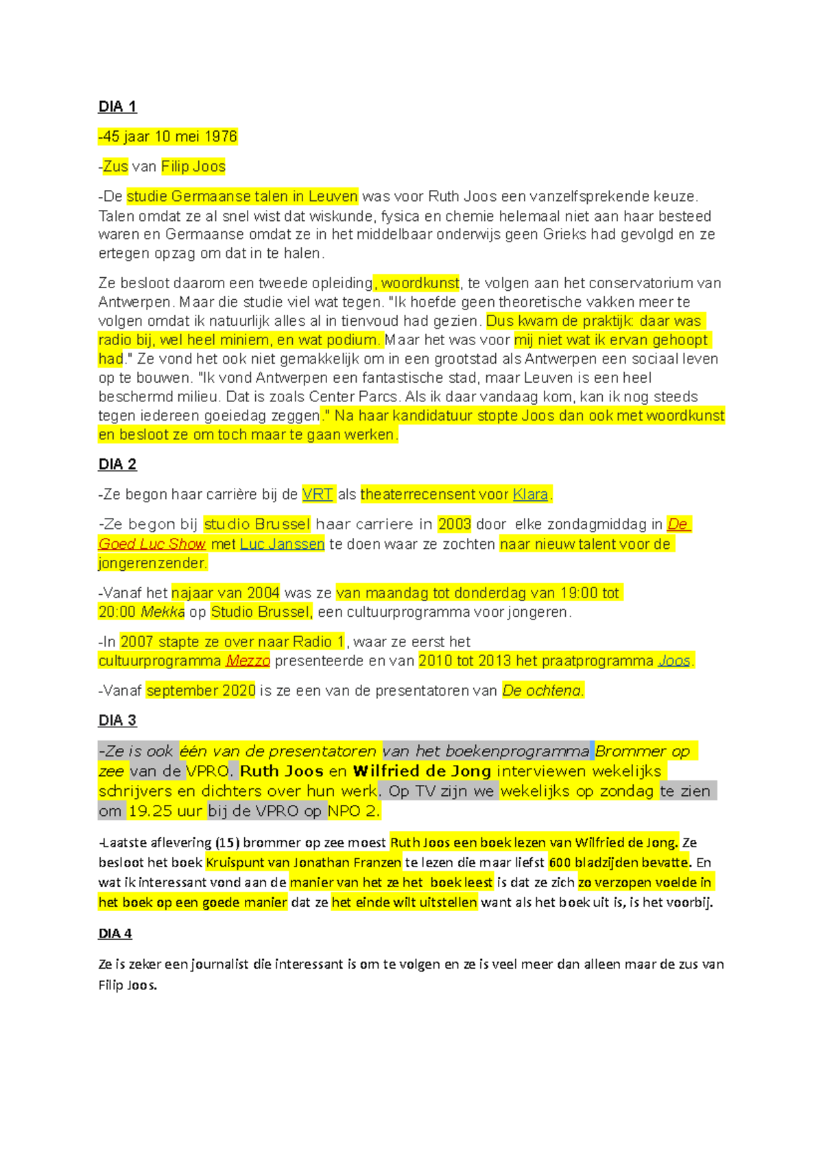 Ruth joos tekst - ruth - Inleiding tot het vak journalistiek - Howest ...