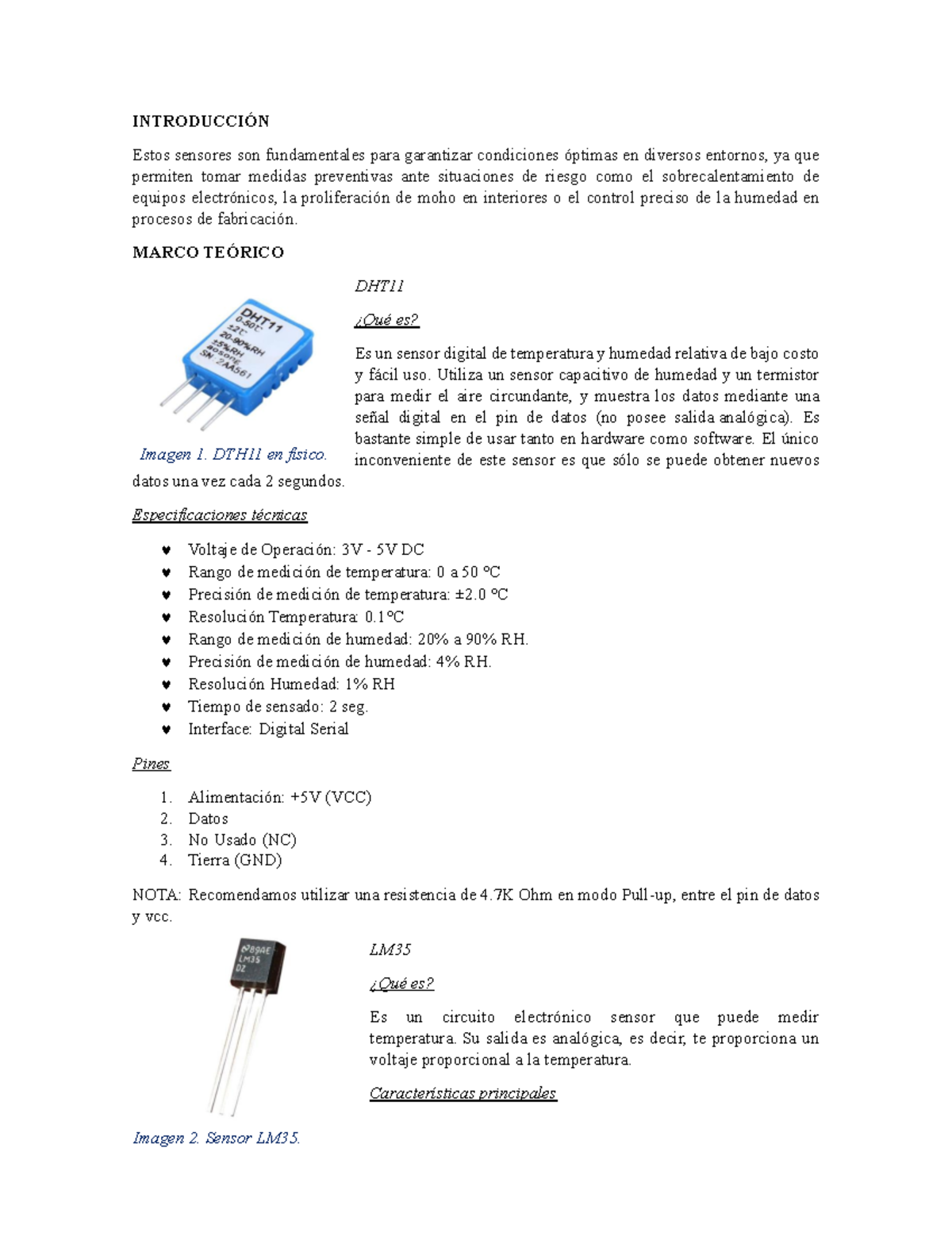 Práctica 2 Sesnores de temperatura y humedad - INTRODUCCIÓN Estos ...