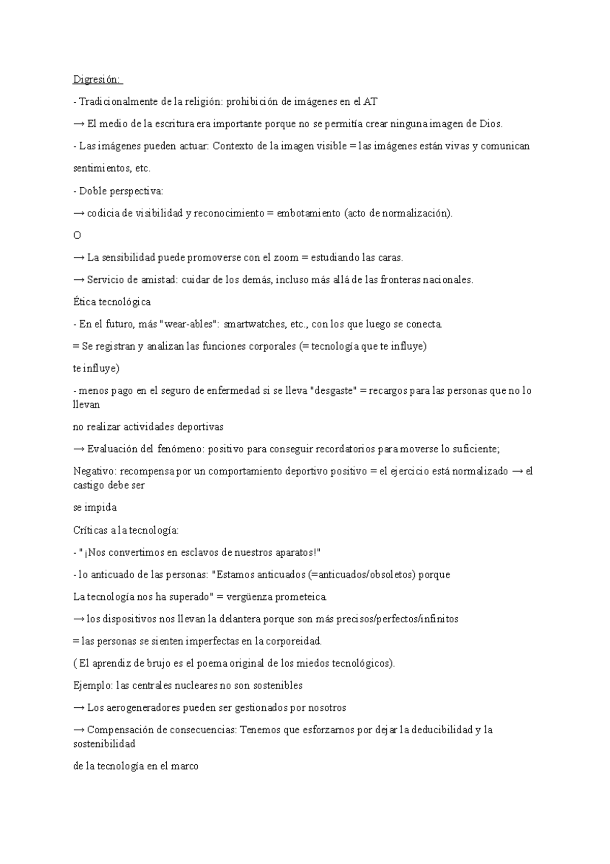 Digresión - Apuntes 3 - Digresión: Tradicionalmente de la religión ...
