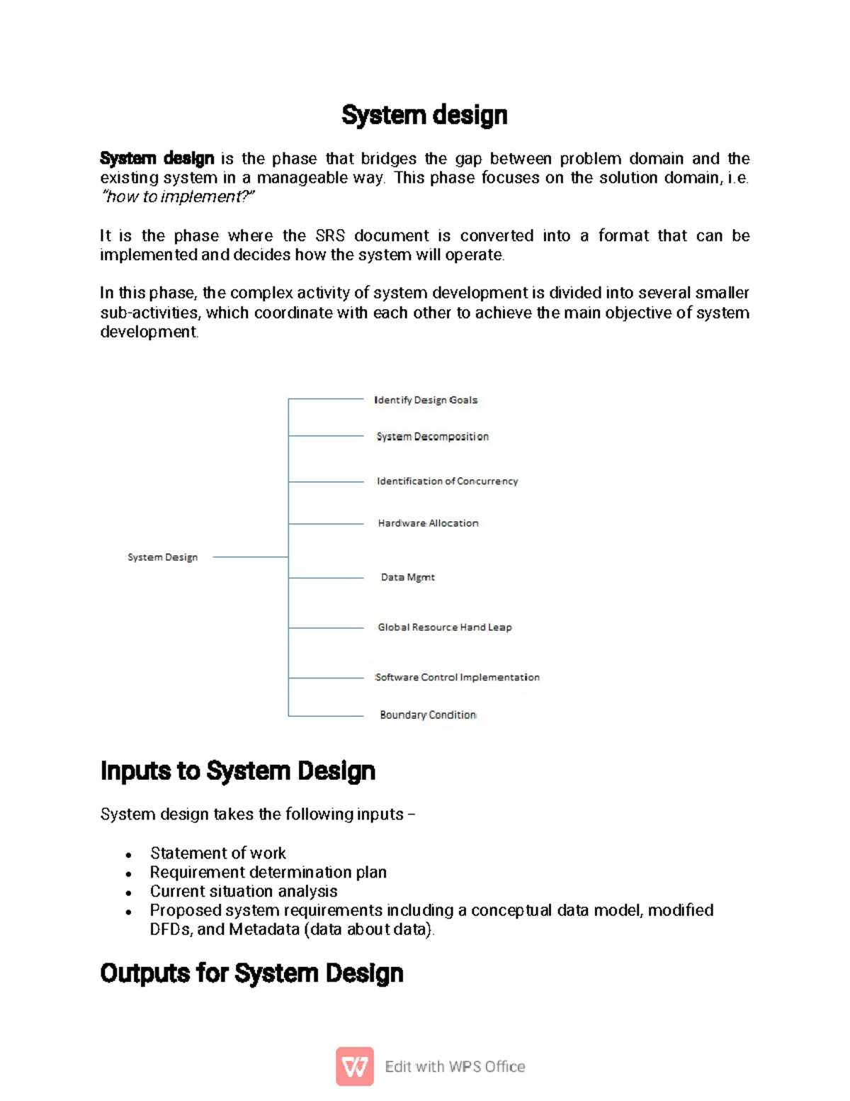 CIT 1201 WEEK2 - week 2 notes - System design System design is the ...
