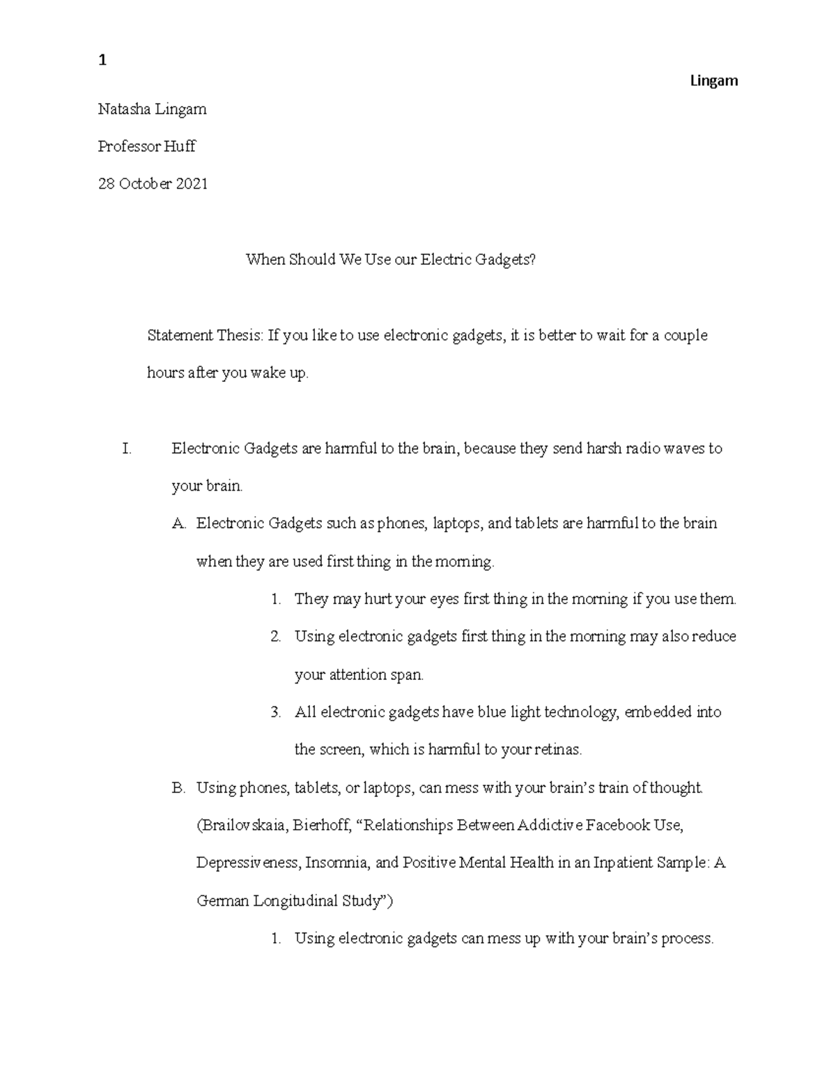 Last Name__Outline 1 - Lingam Natasha Lingam Professor Huff 28 October ...