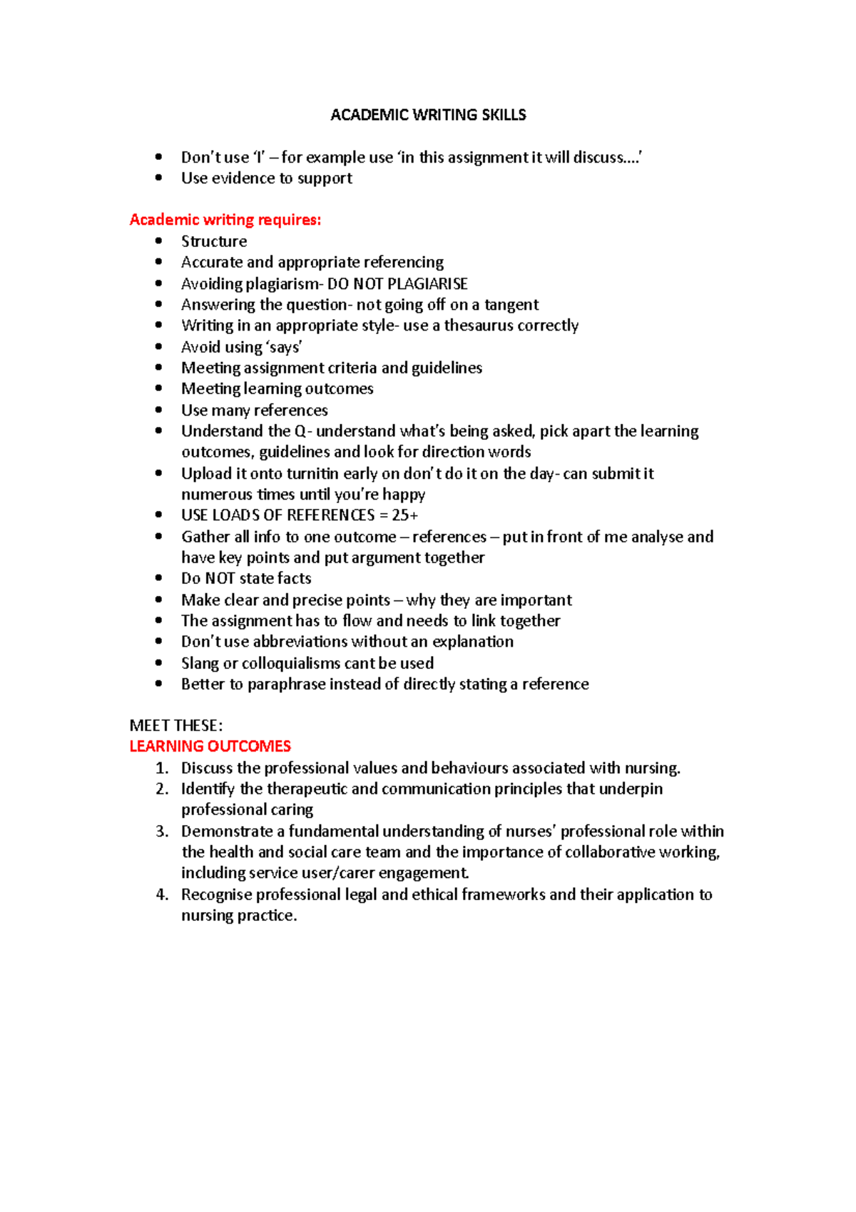 Academic Writing Skills - ACADEMIC WRITING SKILLS Don’t use ‘I’ – for ...